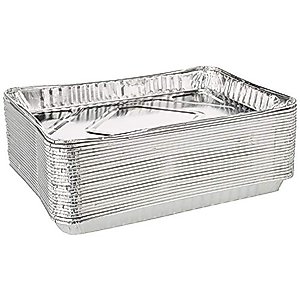 DCS Deals Pack Of 25 1/4-Size (Quarter) Sheet Cake Aluminum Foil Pan– Extra Sturdy and Durable – Great for Bake Sales, Events and Transporting Food - 12-3/4" x8-3/4 x 1-1/4"
