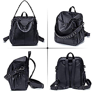 Roulens Women Backpack Purse Fashion Leather Large Ladies Shoulder Bags Travel Backpack Purse for Women