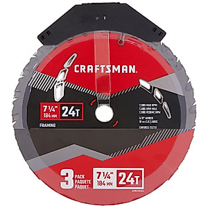 CRAFTSMAN CMAS3725243 3 Pack 7-1/4-In 24-Tooth Carbide Circular Saw Blade