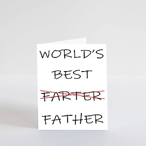 World's Best Farter, funny fathers day cards, fathers day card husband funny, birthday card funny for him, funny birthday card for father, funny birthday card for dad (5 inches by 7 inches)