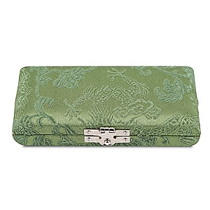 Oboe Case, Wooden & Silk Cloth Cover Oboe Storage Holder Box Protector Bag for 3pcs Oboe Reeds