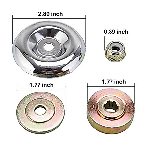 Universal 6 Teeth Trimmer Head, Blade Adapter Kit, 6 Steel Razors Trimmer Head, Thrust Plate Guard Washer, Thrust Washer, Rider Plate, Lock nut, Lawn Machine Parts Replacement Accessary