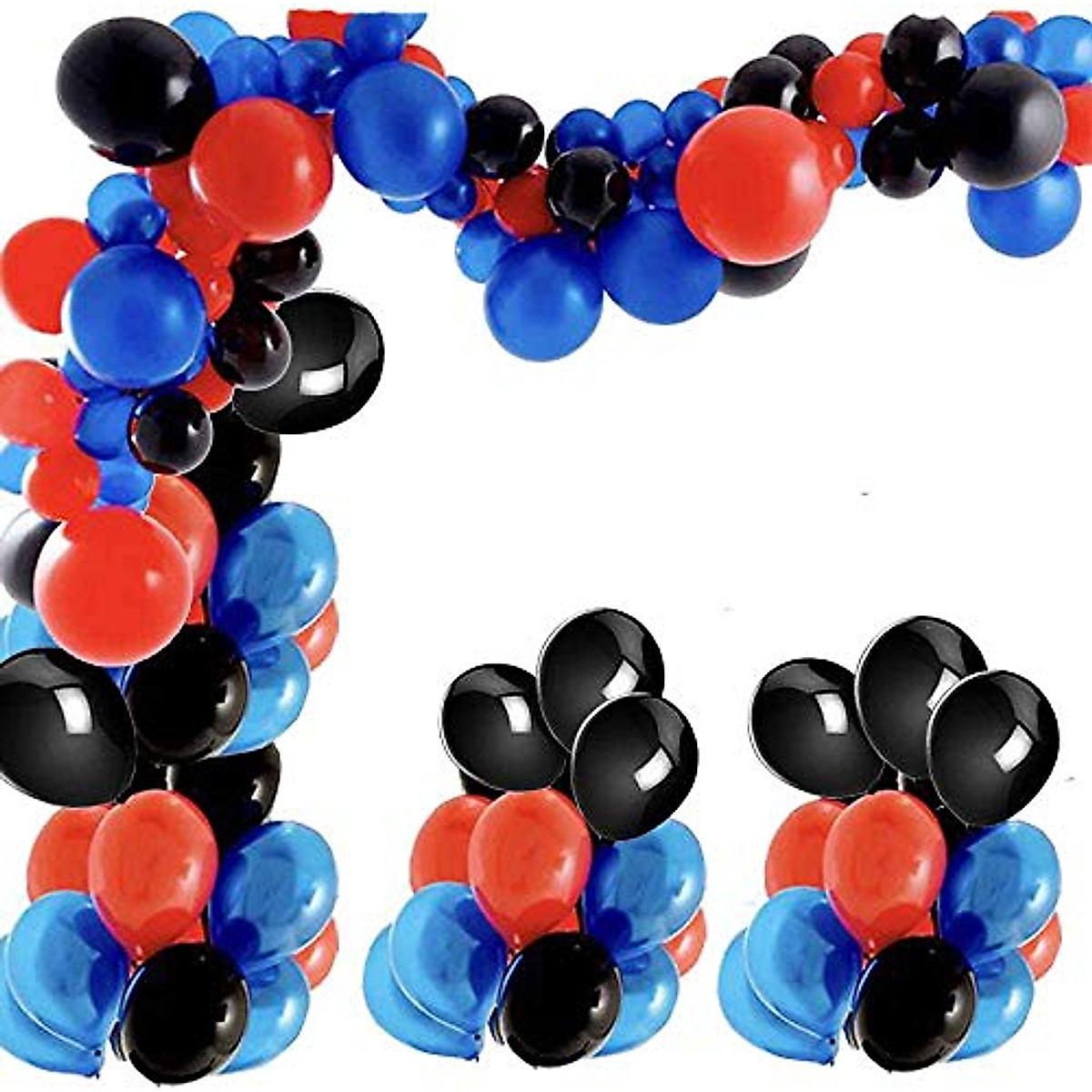 Spiderman Birthday Party Decorations 5 x 3 Ft Backdrop Banner Photography Background and 80 Pcs Latex Balloons Kit Superhero Theme Party Supplies for Indoor Outdoor Living Room Yard