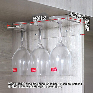 farawamu Wine Glass Holder, Home Kitchen Wall Mount 3 Slot Acrylic Wine Glass Hanging Rack Cup Holder Shelf, Kitchen Supplies Transparent
