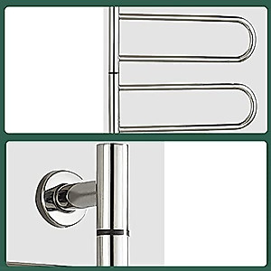 Heated Towel Rack, Plug in Towel Warmer Radiator, U Shaped Towel Rack 180 Degree Rotation 304 Stainless Steel Heated Towel Rail, Wall Mounted Electric Drying Rack,Black ，Electric Towel Warmer