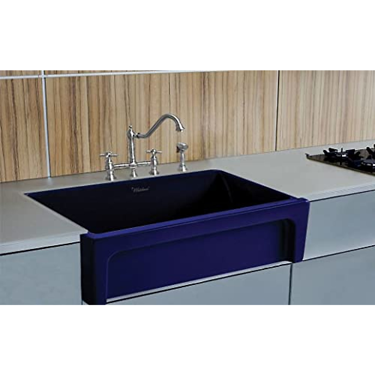 Whitehaus Collection WHQ5530-M-CEMENT Glencove Kitchen, Fireclay, Front Apron Sink, Matte Cement