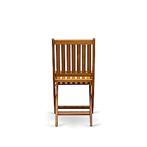 East West Furniture DIDK5CWNA 5 Piece Patio Garden Table Set Includes an Oval Outdoor Acacia Wood Dining Table and 4 Folding Side Chairs, 36x60 Inch, Natural Oil