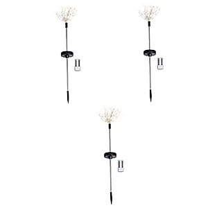 OSALADI 3pcs 153 Lights Party Wire Christmas Outdoor Use Patio Battery Indoor Decorative Firework Solar Yard Plug Garden Effect Landscape Operated Lawn Decor Fairy Stake