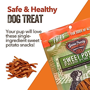 Gaines Family Farmstead Sweet Potato Dog Treats, All Natural Fries, Soft Chews for Dogs, All Ages & Breeds, Nutrient-Rich, Rawhide Alternativem, Dog Training & Rewards, 8 Oz. Bag