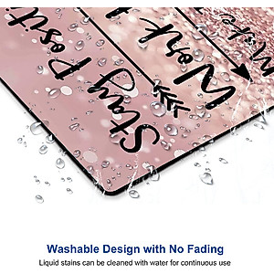 Inspirational Quote Mouse Pad, Stay Positive Work Hard and Make It Happen Motivational Mouse Pad for Women, Square Waterproof Mouse Pad Non-Slip Rubber Base MousePads for Office Laptop