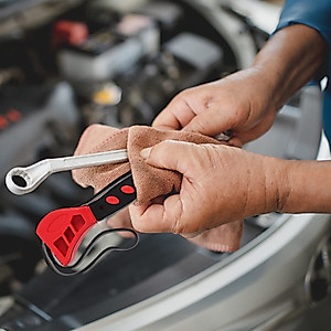 Strap Wrench Bottle Opener Adjustable Strap Bottle Opener Jar Openers Tool 2Pcs (Red)