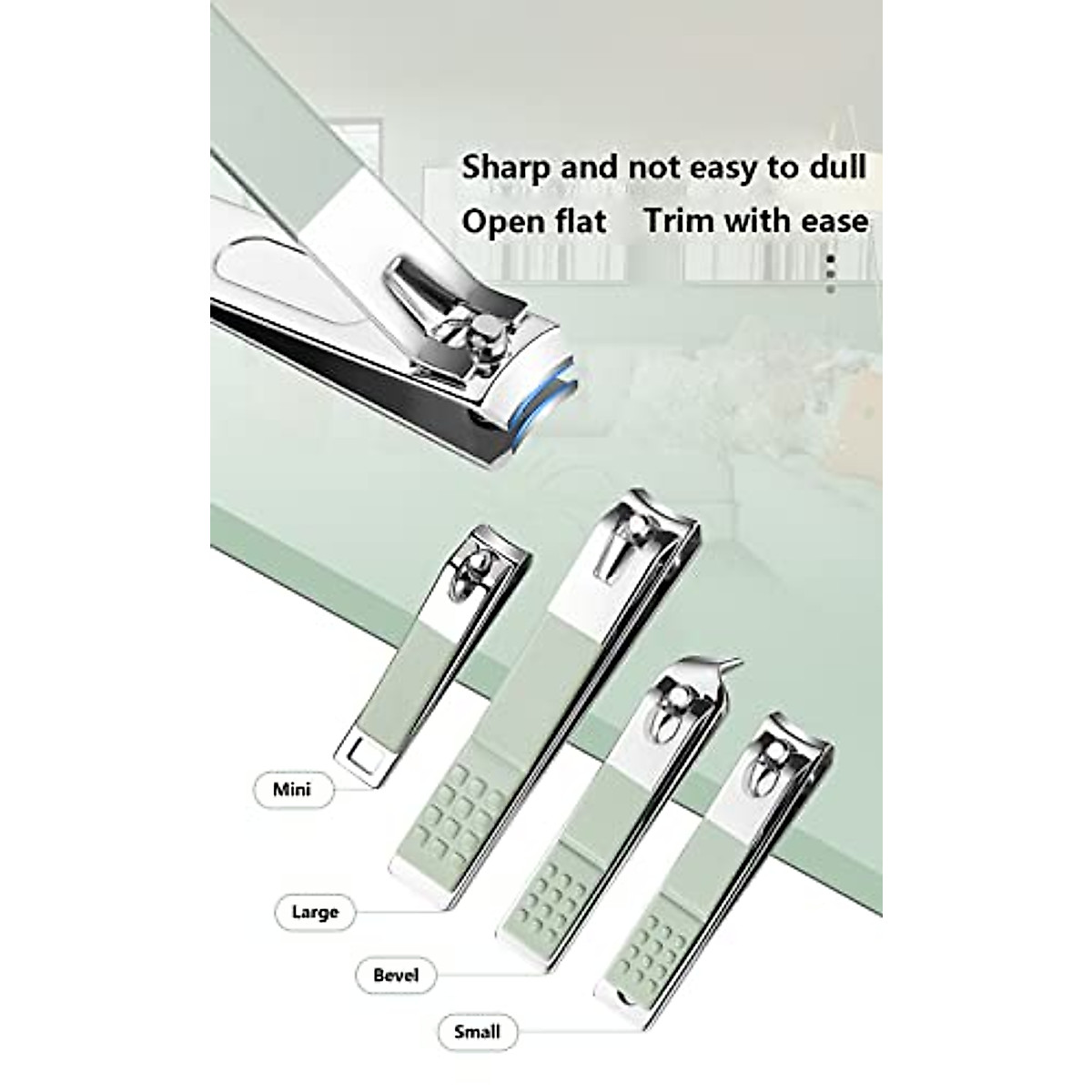 Professional Nail Clipper Pedicure Set，Manicure Set Personal Care, Nail Clipper Kit,Nail Tools with Luxurious Travel Case, Gifts for Men Women Family Friend,Green (12 Pieces)