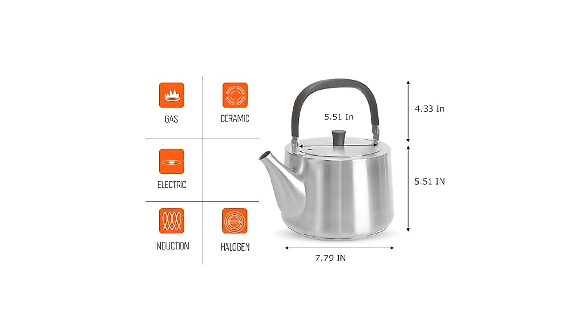 Dr.HOWS 3.5L Stainless Steel Tea Kettle - Fast Boil & Stylish