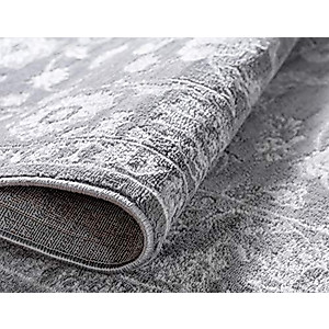 Rugs.com Boston Collection Rug – 3' x 5' Gray Low-Pile Rug Perfect for Living Rooms, Large Dining Rooms, Open Floorplans