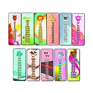 Times Tables and Skip Counting Chart Cards (6 Sets) - Daily Math Practice - Cool Math Gifts - Math Help for Kids - Multiplication and Skip Count Made Easy - Back to School Supplies