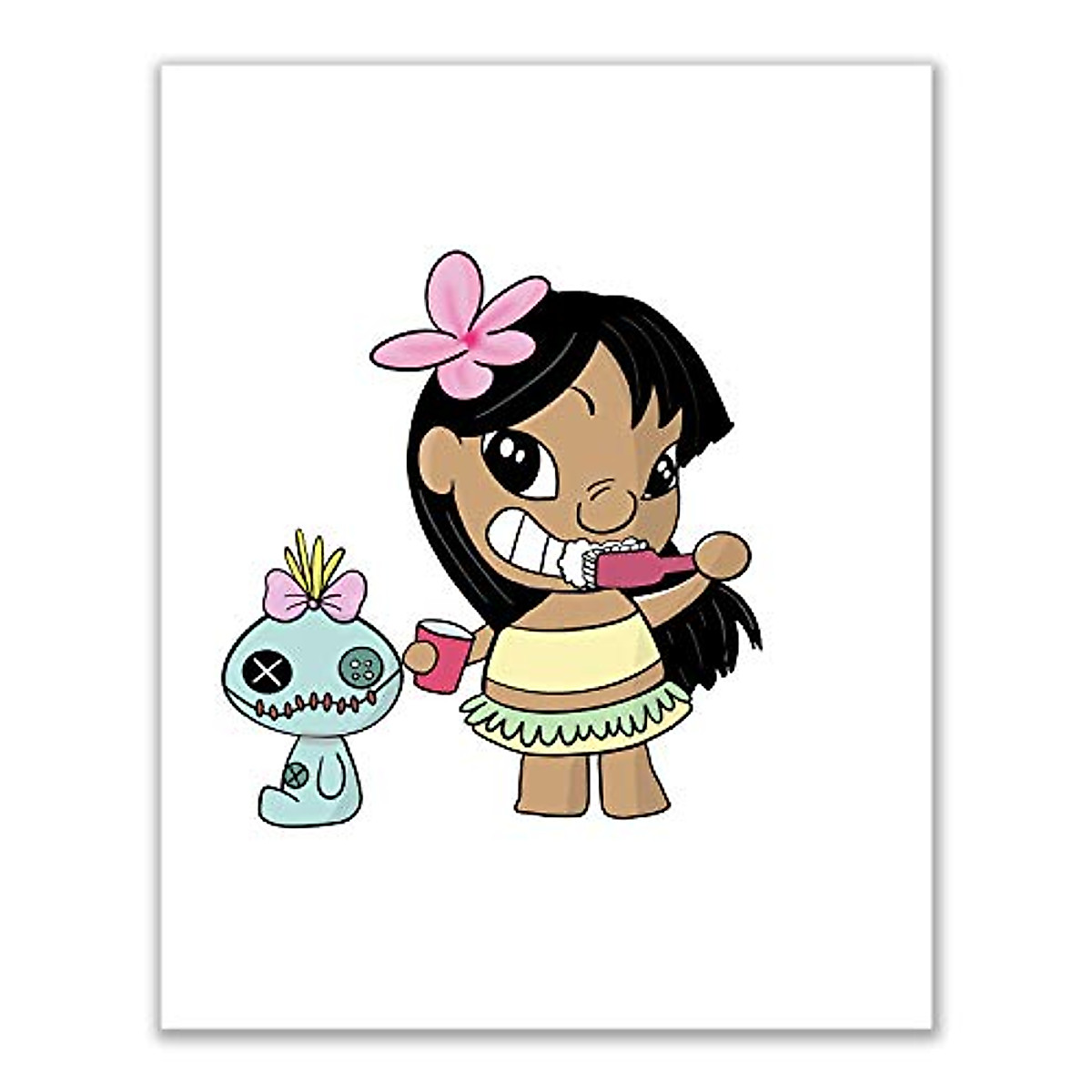 Lilo and Stitch Bathroom Photos - Set of 4 (8 inches x 10 inches) Kids Prints