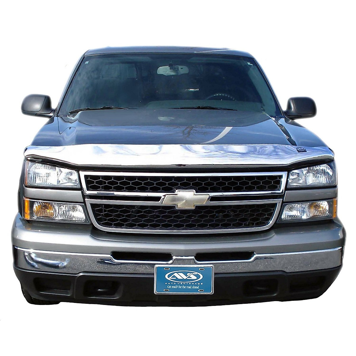 Auto Ventshade [AVS] Hood/Bug Shield for 2006 Chevrolet Silverado 1500, 2005 - 2006 Silverado 2500HD & 3500 | Medium Profile - Chrome, 1 pc. | 680347