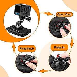 Taisioner Gopro Accessoies Chest Backpack Shoulder Body Wrist Head Strap Mount Photographic stabilization Durable Suitable for Gopro Hero 5/6/7/8/9/10/11 Osmo Action Insta360 Camera and Phone