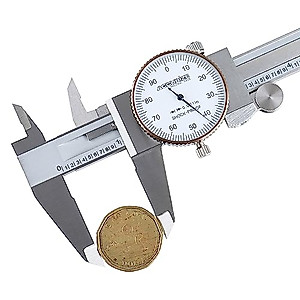 Accusize Industrial Tools 0-6 inch by 0.001 inch Precision Dial Caliper, Stainless Steel, in Fitted Box, P920-S216