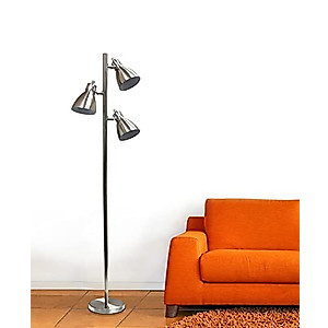 Simple Designs LF2007-BSN Metal 3 Light Tree Floor Lamp, Brushed Nickel