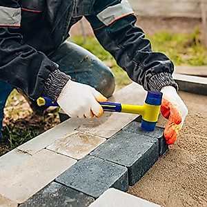 Rubber Mallet Hammer,KAIHAOWIN 30mm Rubber Mallet Rubber Hammer Small Rubber Mallet Double-Faced Soft Hammer with Ergonomic Shaped Anti-Shock/Slip Handle for Jewelry Leather Crafts Woodworking Camping