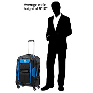 Travelpro Bold Softside Expandable Check in Spinner Luggage, Check in 26-Inch, Blue/Black