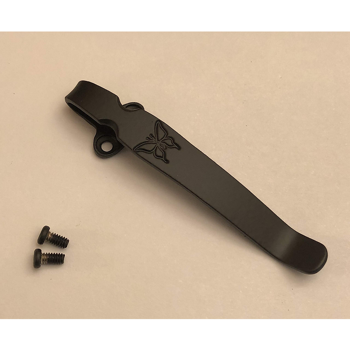 Black Titanium Deep Pocket Clip For Benchmade Griptilian 551BK 550SBK 553BK 551 553 550 Knife with Swallowtail Butterfly