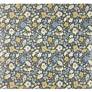 HDsticker Self Adhesive 70's Vintage Dark Floral Shelf Liner Contact Paper Peel and Stick Vintage Floral Wallpaper for Walls Cabinets Dresser Drawer Furniture Decal Removable 17.7X117 Inches, Blue