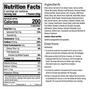 WonderSlim Protein Pasta, Creamy Fettuccini Alfredo, 12g Protein, 200 Calories (5ct)