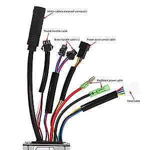 Rosvola 36V/48V Brushless Motor Controller, Waterproof Connector 250W Electric Bike Controller Kit Ordinary Wave Low Level for Lithium Battery Modification