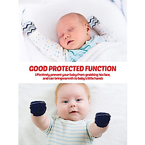 12 Pairs Newborn Baby Gloves 0-6 Months Infant Gloves Cotton Unisex Toddler No Scratch Mittens for Baby Boys and Girls (Fresh Style)