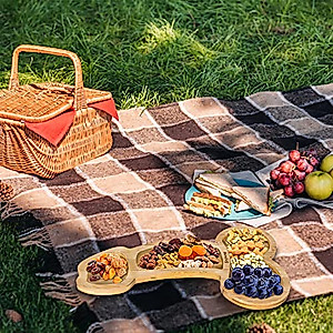 Snpwne Upgraded 17.3 * 10.4in Bamboo Charcuterie Boards and Cheese Board Set,Aperitif Board,Perfect House Warming Gift,Housewarming Gift, Bachelor Party Gift, Gag Gift, White Elephant GIft