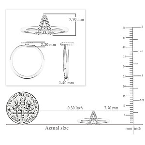 Dazzlingrock Collection 0.10 Carat (ctw) Round White Diamond Letter 'A' Initial Ring for Women in 14K White Gold, Size 7
