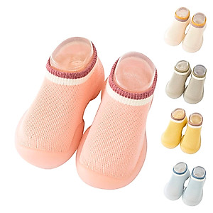 Autumn Children Toddler Shoes Boys and Girls Floor Sports Socks Shoes Solid Color Light and Toddler Princess Shoes (A, 2-2.5 Years Toddler)