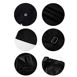 Fersumm Boys Suits Slim Fit Dress 4 Pieces Vest Set Youth Suits for Formal Occasions Black Size 2T