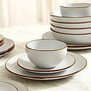 Stone Lain Brasa 16-Piece Dinnerware Set Stoneware, White, 16-Piece Service for 4