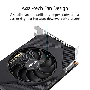 ASUS Phoenix NVIDIA GeForce GTX 1650 OC Edition Gaming Graphics Card (PCIe 3.0, 4GB GDDR6 Memory, HDMI, DisplayPort, DVI-D, Axial-tech Fan Design)