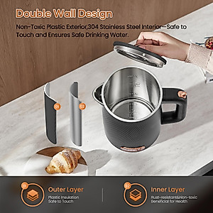 OLEGA Electric Kettle - 1500W Fast Boiling Electric Tea Kettle 1.8L BPA-Free Stainless Steel Hot Water Kettle Electric for Boiling Water Auto Shut Off Electric Water Kettle for Coffee Tea 120V