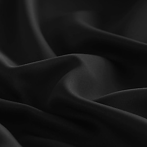 DWCN Patio Sliding Door Curtains - Extra Wide Curtains for Glass Door, Privacy Room Divider Blackout Thermal Curtain Panel with Back Tab & Rod Pocket for Bedroom Partition, 100 x 84 Inches, Black