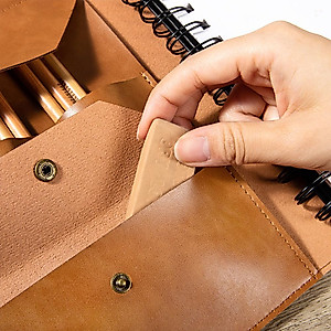 Personalized Name Leather Sketchbook Cover Large for A5 Handmade Artists Gifts Sketch Pad Cover | Sketch Book Cover Personalized Gift for Painter Leather Journal Notebook Cover Art Tools Case Cover