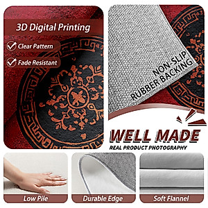 Yoozitrees Rustic Rugs for Living Room - Oriental Rug, 6x9 Rug, Chinese Traditional Classic Area Rug, Rustic Asian Style Carpet, Washable & Non Slip & Soft Large Rugs, Oriental Home Decor