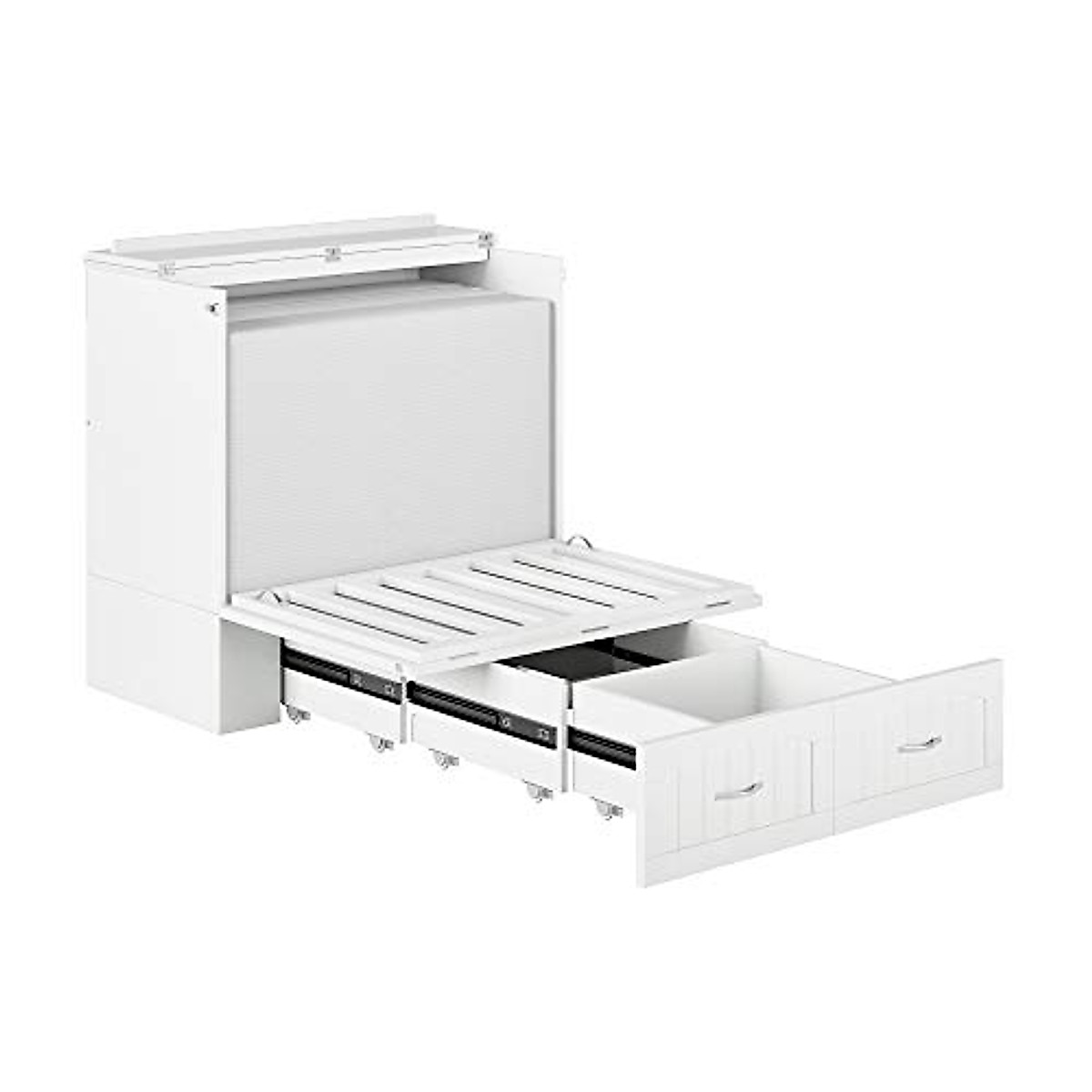 AFI Southampton Murphy Bed Chest with Charging Station, Twin XL, White