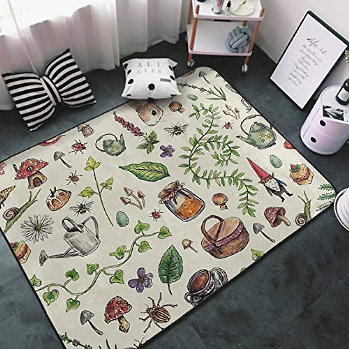 NiYoung Bedroom Livingroom Sitting-Room Big Size Kitchen Rugs Home Decor - Cottagecore Light Green Floor Mat Doormats Fast Dry Toilet Bath Rug Exercise Mat Throw Rugs Carpet