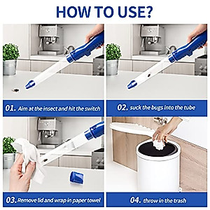 TAISHAN Powerful Vacuum Bug Catcher,Spider and Insect Traps Catcher with USB Rechargeable Blue Pest Control,Insects Handheld LED Flashlight for Stink Bug,Beetle,Pest Suction Trap