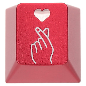SOLUSTRE Mechanical Keyboard Key Metal keycap Decked keybaord red Heart keycap Decorative keycap mechanicalkeyboard Keyboard Enthusiasts keycap Aluminum Alloy Game Console Personality
