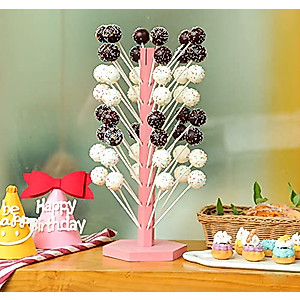 Webake Cake Pop Stand, 48 Holes Wood Lollipop Tree Holder Display Stand Wooden Sucker Cake Pop Drying Stand for Wedding Birthday Baby Shower Parties