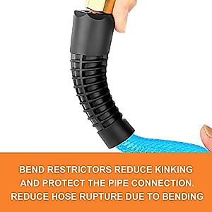 GASHER 1/4" x 10FT Reinforced Polyurethane Recoil Air Hose with Bend Restrictor, 1/4" Industrial Quick Coupler and Plug