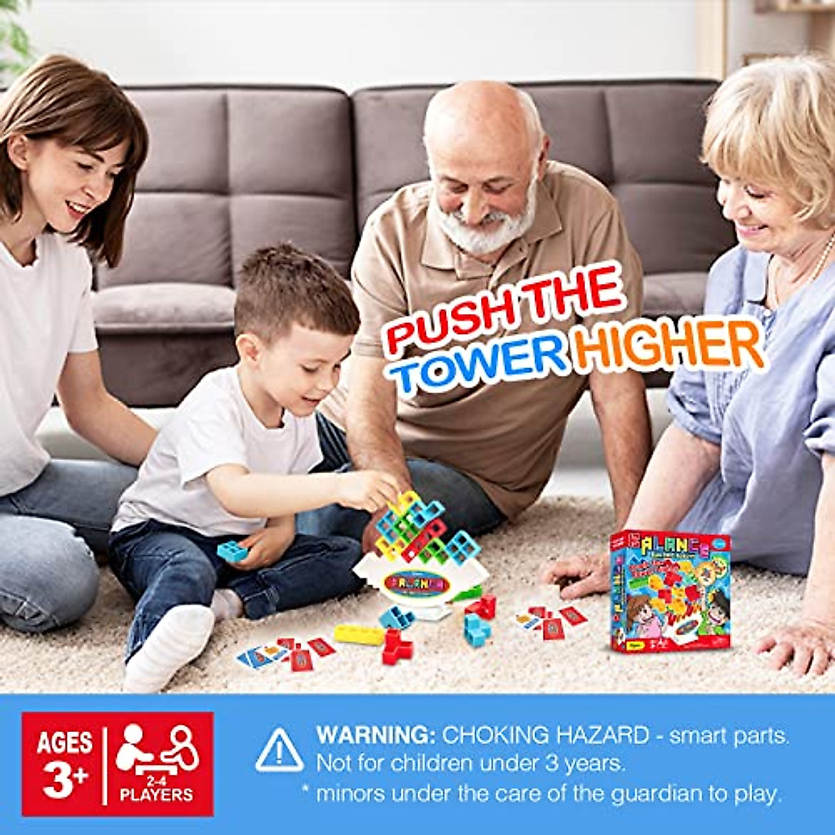 iYuePeng Board Games for Kids & Adults Tetra Tower Balance Stacking Toys Perfect for Family Games, Parties, Travel