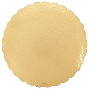8" Gold Scallop Cake Circle Round Board (10) Made in USA