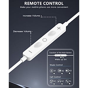 Oceovc iPhone Wired Earbuds with Lighting Connector [No Bluetooth Required/MFi Certified] Built-in Microphone & Volume Control Earphones- iPhone Headphones Compatible with iPhone 14/13/12/SE/11/X/XS